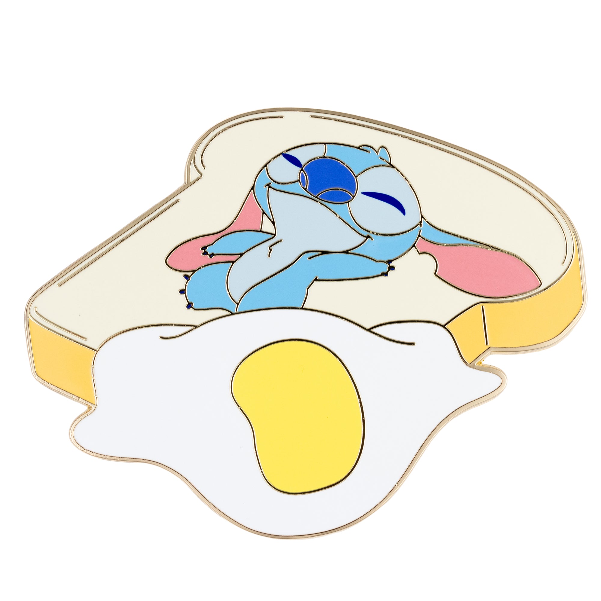 Disney Lilo and Stitch Egg and Toast Jumbo Collectible Pin – The Pink a ...